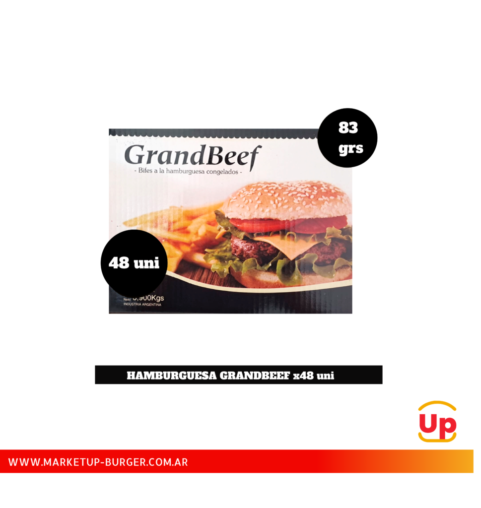 Hamburguesa grand beef 48 unidades x 83 grs c/u. - MarketUP Burger